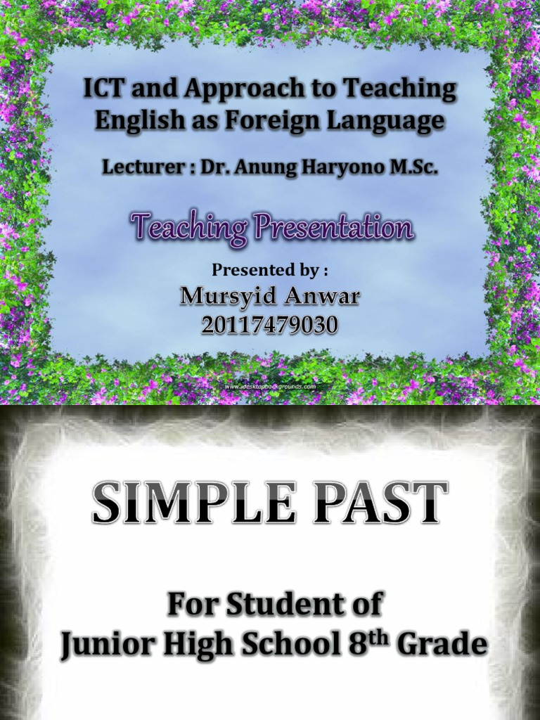 Simple Past - Teaching Presentation | PDF | Consonant | English Language