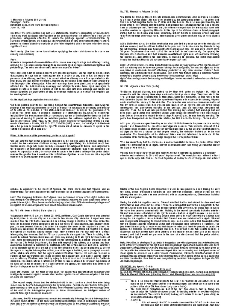 Miranda v. Arizona: Landmark Supreme Court Case Establishing Miranda ...
