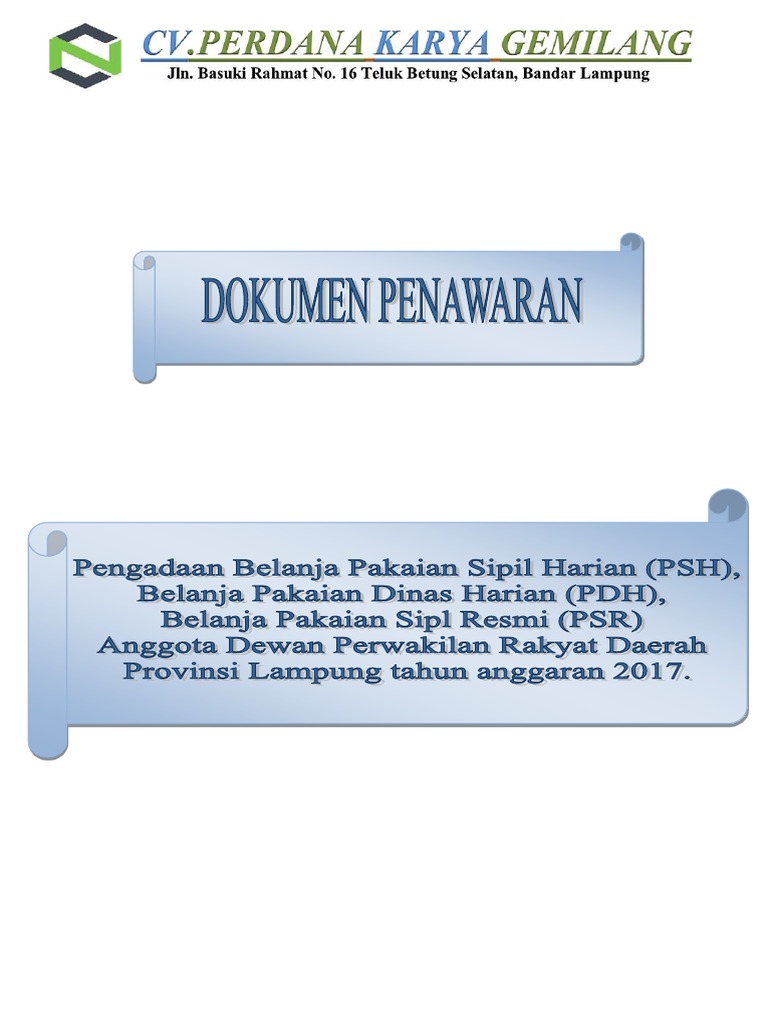 Formulir Isian Kualifikasi Cv. Perdana Karya Gemilang | PDF