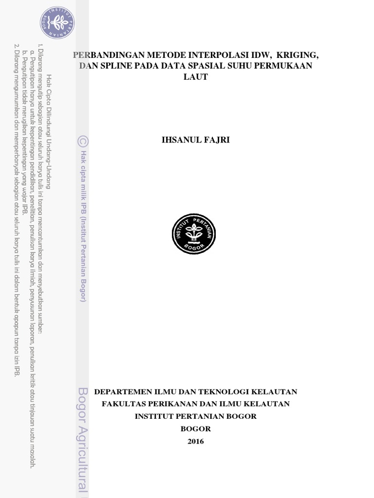 Perbandingan IDW, Krigging, Spline | PDF