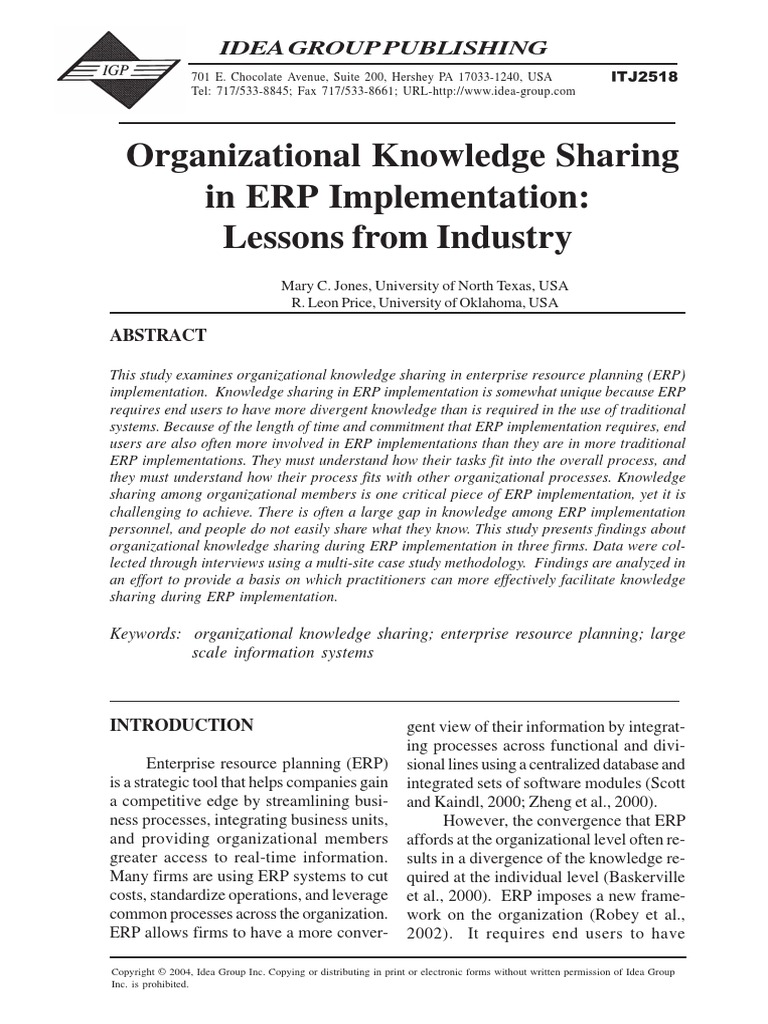 ERP Implementation | PDF | Enterprise Resource Planning | Change Management