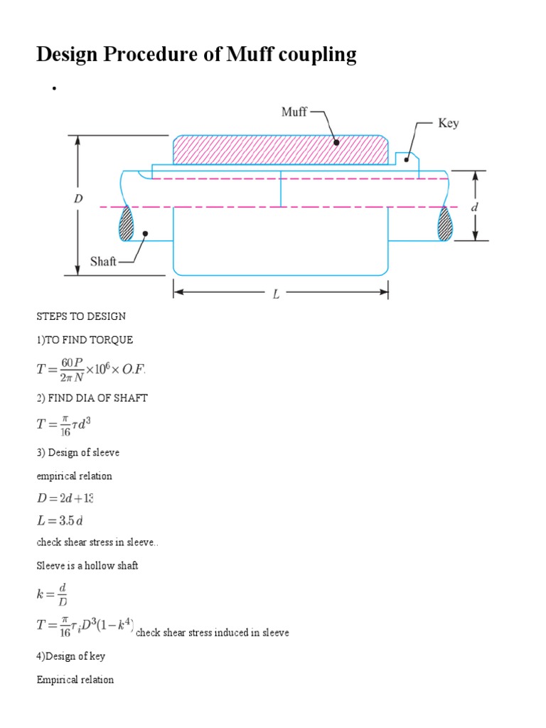Design Procedure of Muff Coupling | PDF | Automotive Technologies | Mechanical Engineering