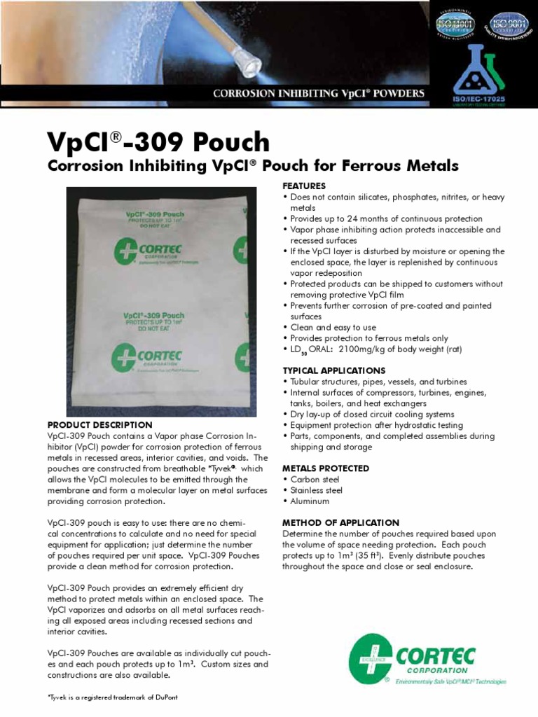 VpCI 309 Pouch | PDF | Corrosion | Materials