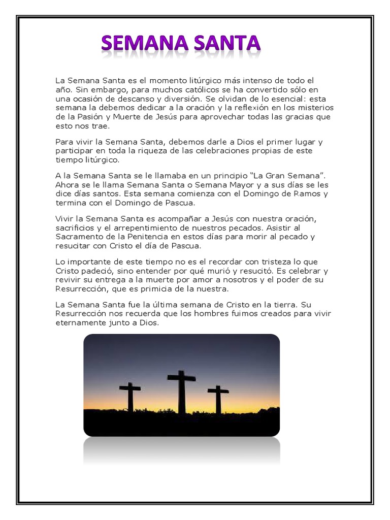La Semana Santa Es El Momento Litúrgico Más Intenso de Todo El Año ...