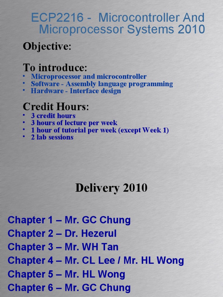 ECP2216: A Comprehensive Guide to Microcontroller and Microprocessor ...