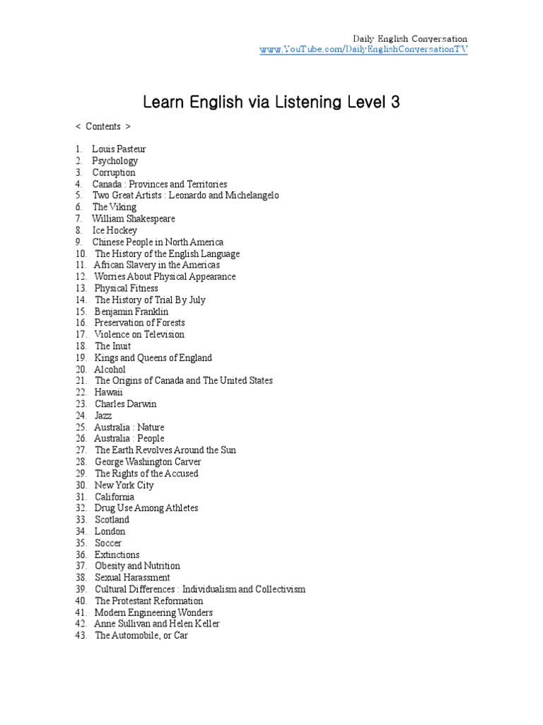 English Listening Practice Level 3 - Listening English Comprehension ...