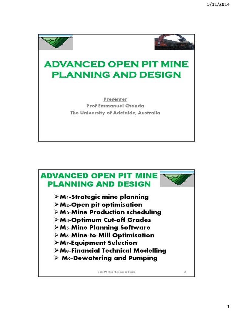 Advanced Open Pit Planning and Design 2014 For NICICo FinalDraft PDF ...