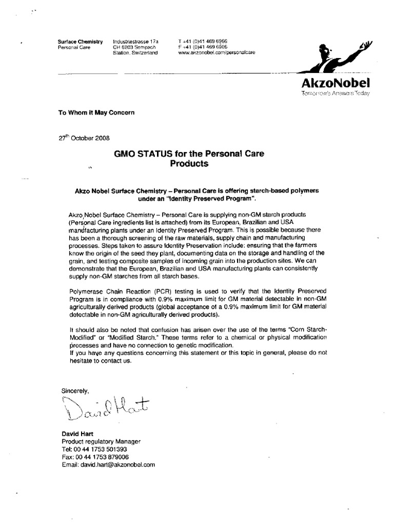 GMO Statement Dry-Flo® PC | PDF