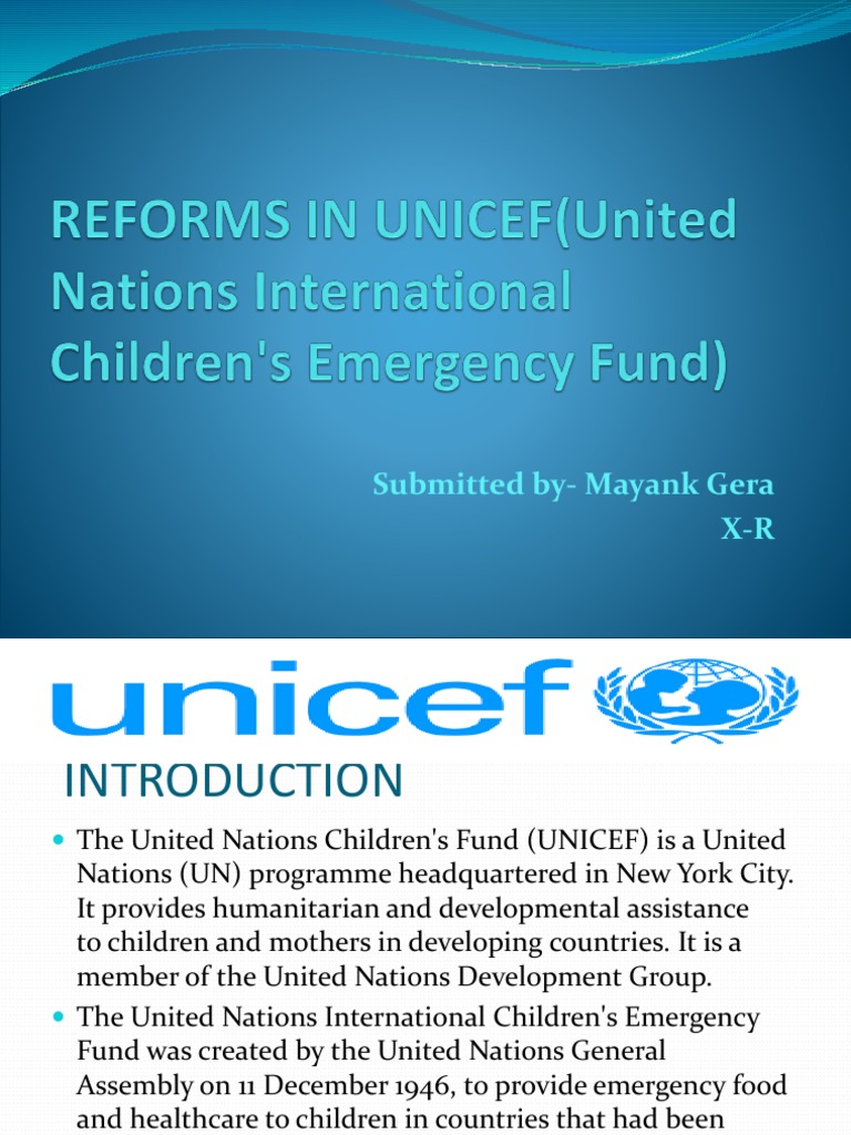 Reforms in Unicef (Mayank Gera) (X-R) | PDF | Unicef | United Nations