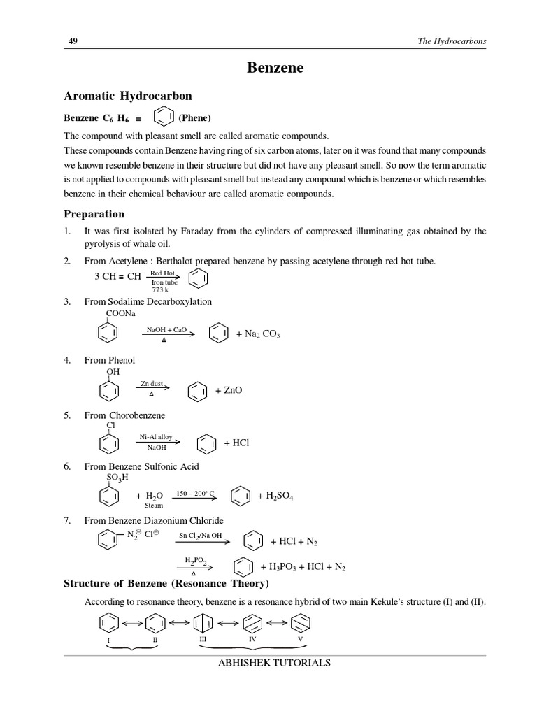 Benzene: Aromatic Hydrocarbon | PDF | Benzene | Chemical Reactions