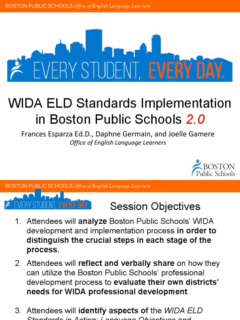 WIDA ELD Standards Framework Implementation in Boston Public Schools ...