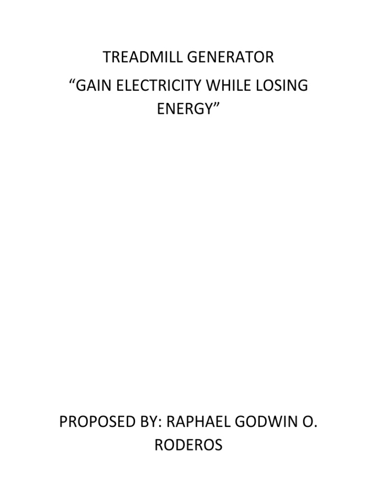 Treadmill Generator | PDF | Sustainable Development | Nature