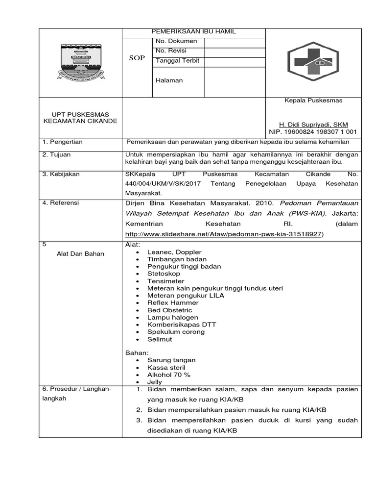 Sop & Daftar Tilik Anc | PDF