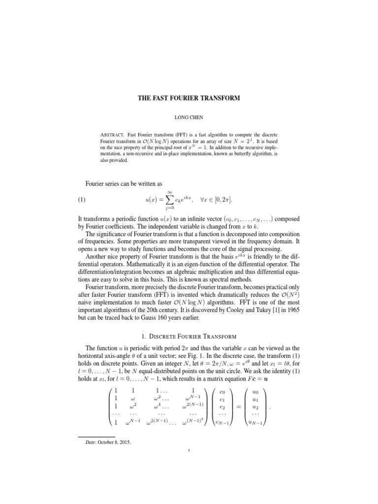Fast Fourier Transform Explained | PDF | Fast Fourier Transform ...