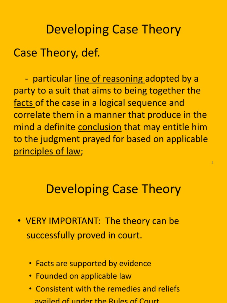 LCSR Notes Re Developing Case Theory 20170622 | PDF | Pleading | Lawsuit