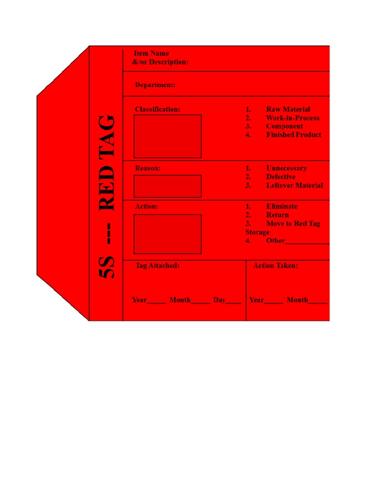 5s Red Tag Format | PDF