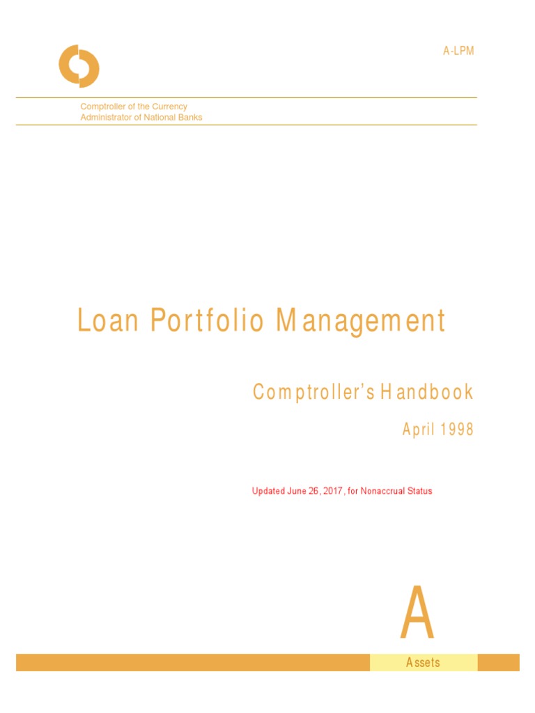 Loan Portfolio Management: Comptroller's Handbook | PDF | Banks | Loans