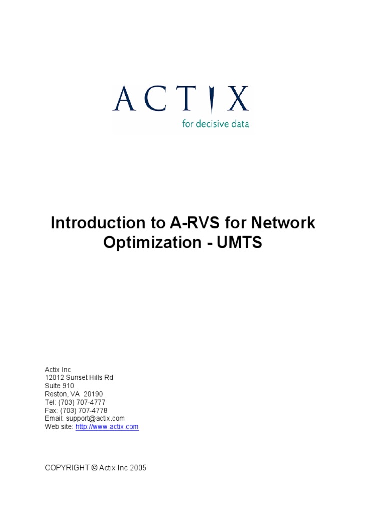 Actix Analyzer Training Manual For 3G PDF | PDF