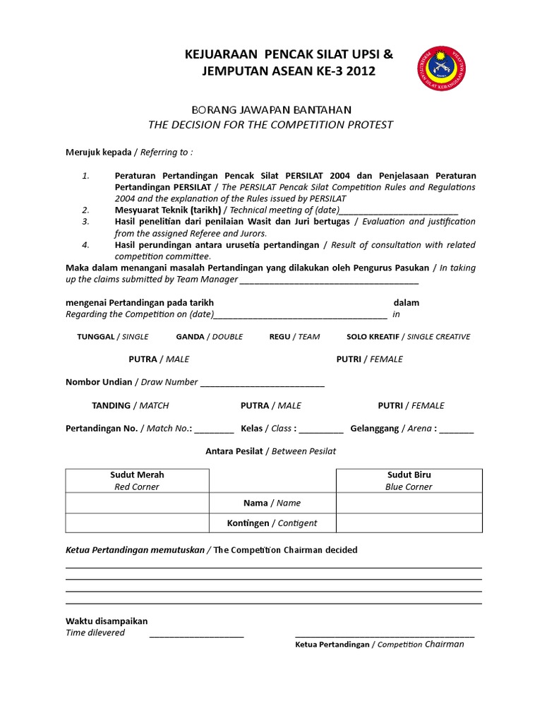 Borang Jawapan Bantahan | PDF | Technology & Engineering