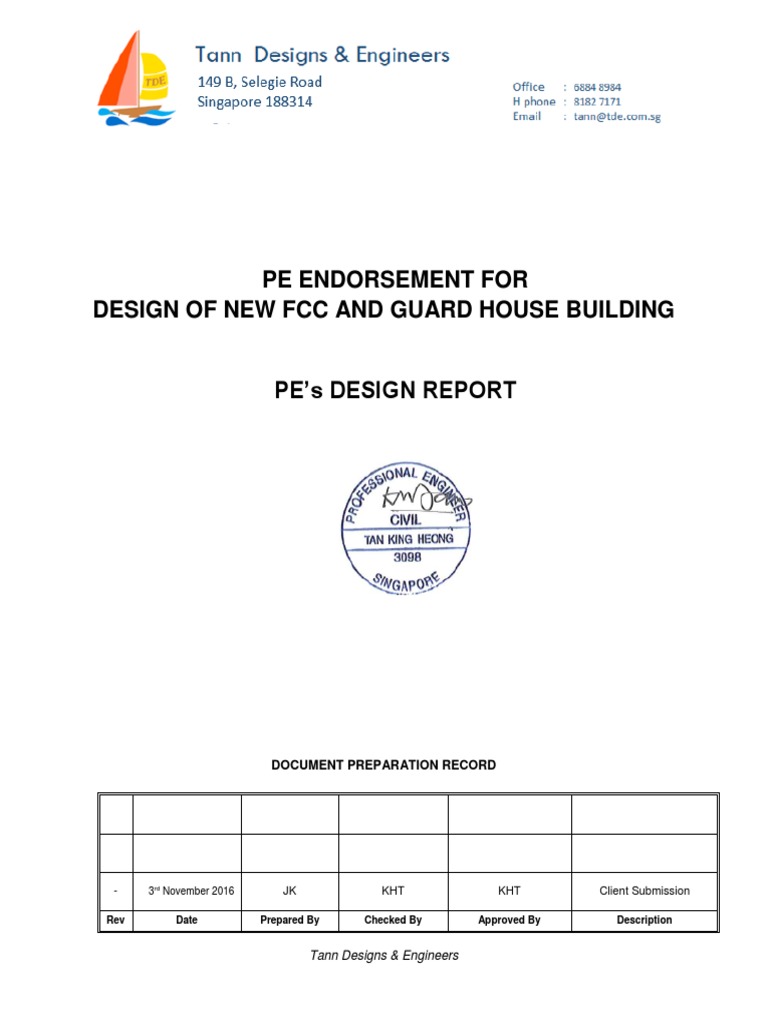Pe Endorsement For Design of New FCC and Guard House Building | PDF ...