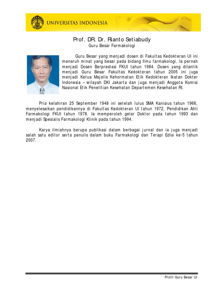 Prof DR DR Rianto Setiabudy | PDF