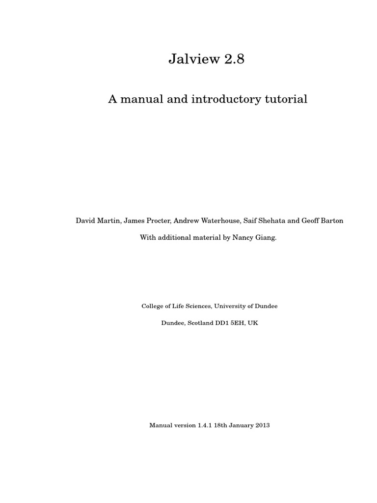 Jalview 2.8 Manual & Tutorial | PDF | Sequence Alignment | Software