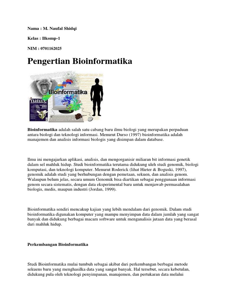 Pengertian Bioinformatika | PDF