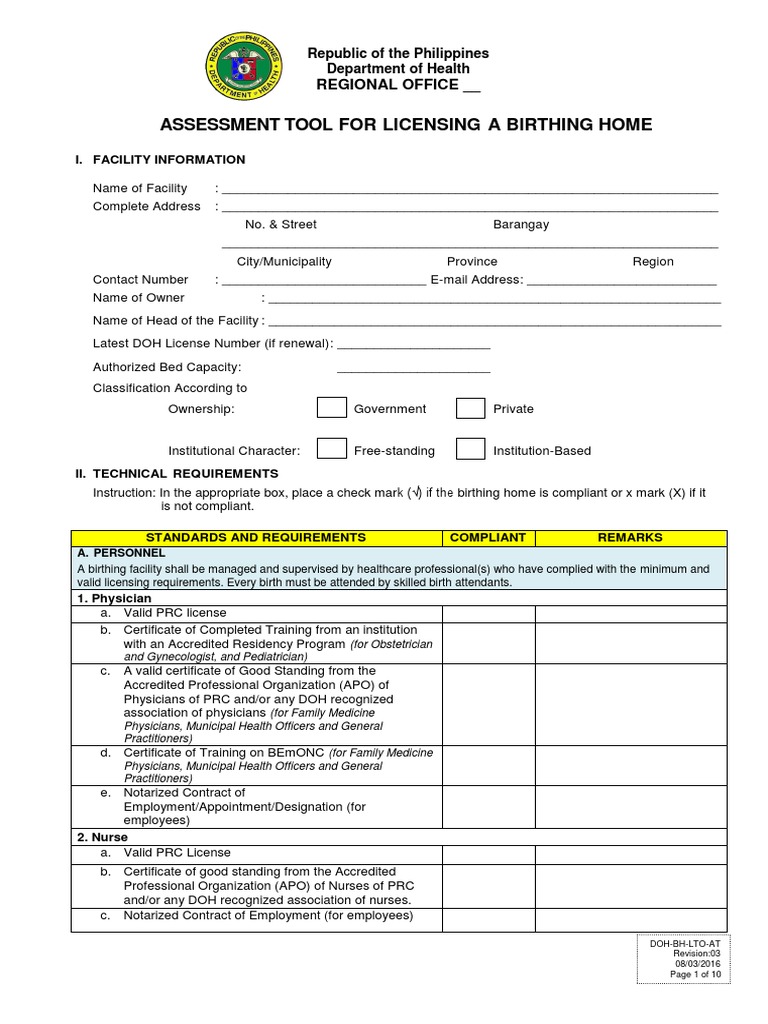 Birthing Homes Req | PDF | Medical Record | Midwife