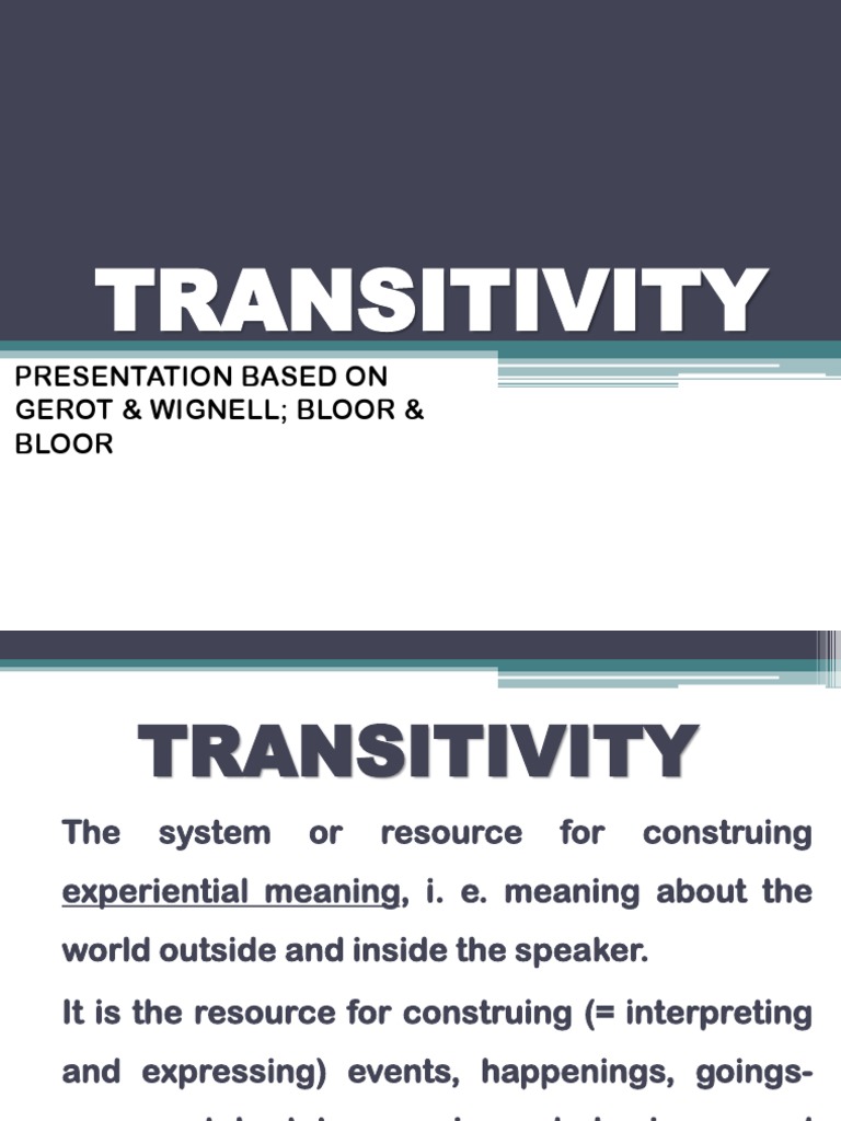 Transitivity | Perception | Emotions