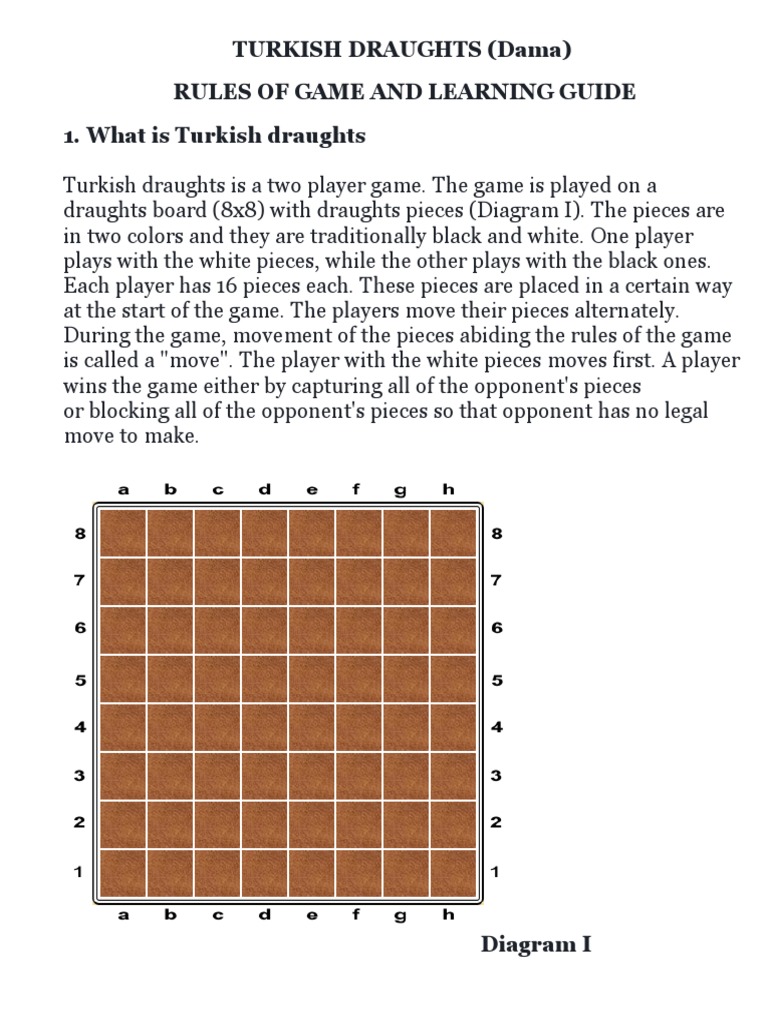 Turkish Draughts (Dama) Rules of Game and Learning Guide 1. What Is ...
