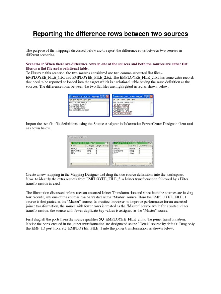 Informatica Scenario Questions Pdf Relational Model Table Database