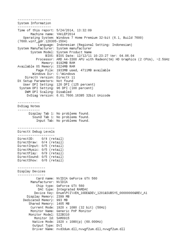 DX Diag | PDF | Device Driver | Codec