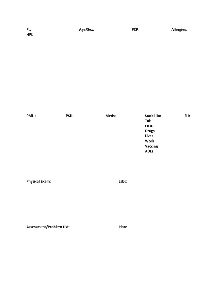 HP Template No ROS | PDF