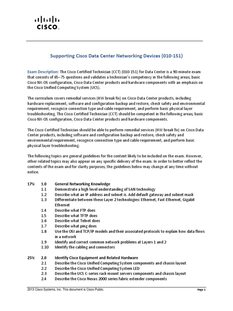 Supporting Cisco Data Center Networking Devices (010-151) : Exam ...