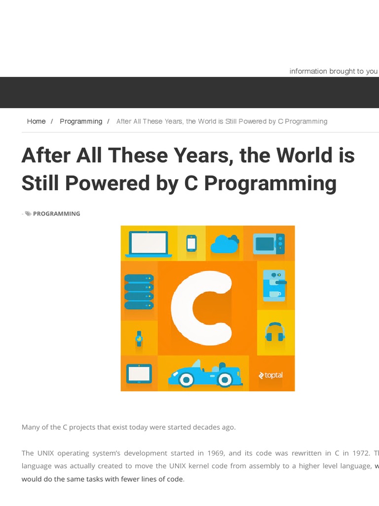 After All These Years, The World Is Still Powered by C Programming ...