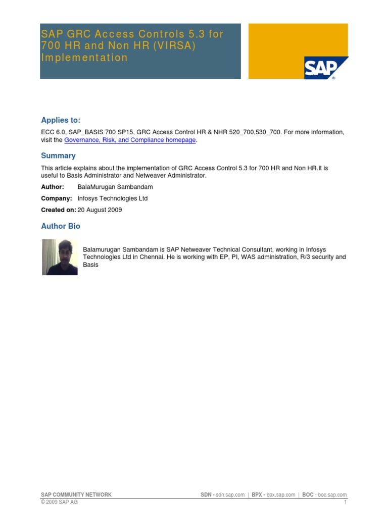 Sap Grc Access Control Imp Pdf Ibm System I Software