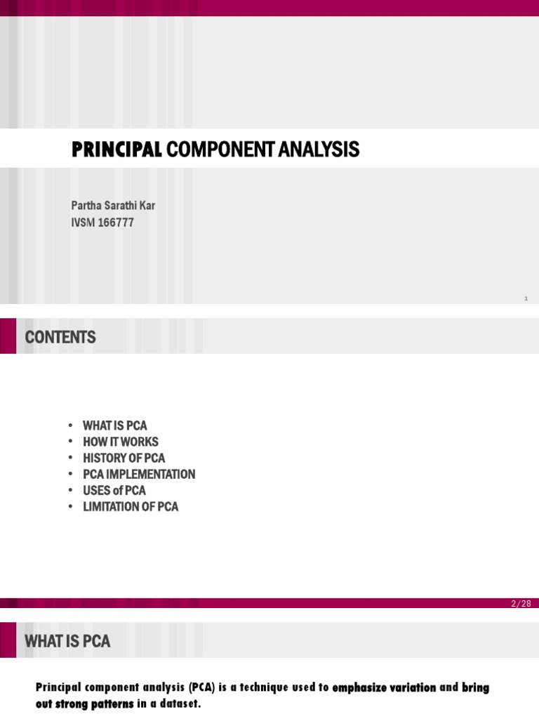 Limitations of Principal Component Analysis | PDF | Principal Component ...