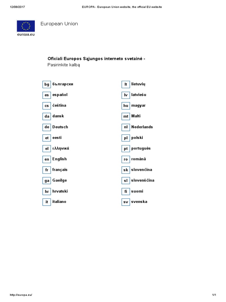 EUROPA - European Union Website, The Official EU Website | PDF