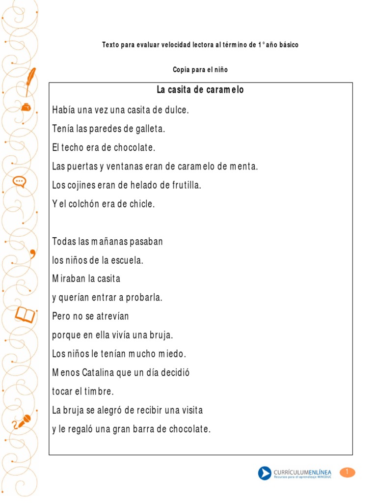 Evaluación de Lectura 1° Básico | PDF