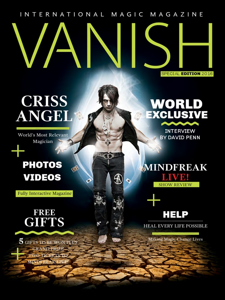 Vanish Magic Magazine CRISS ANGEL | PDF | Magic (Illusion) | Theatre