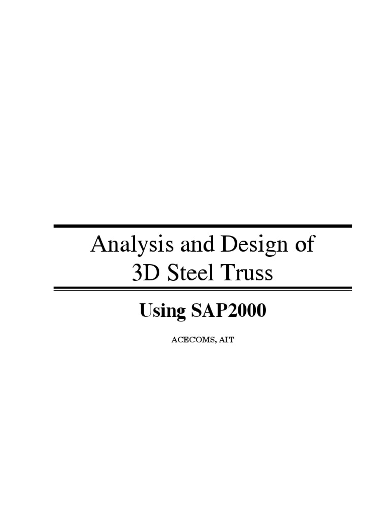 SAP2000 Example 3D Steel Truss PDF | PDF