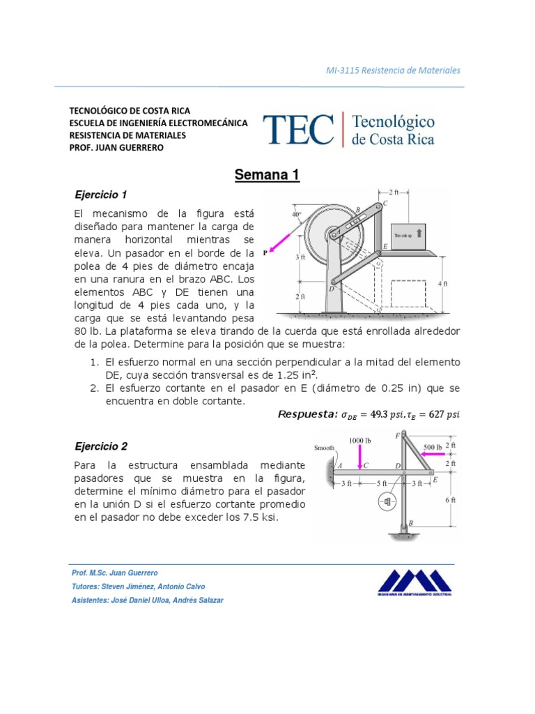 Ejercicios Semana1 | PDF | Pistón | Máquinas