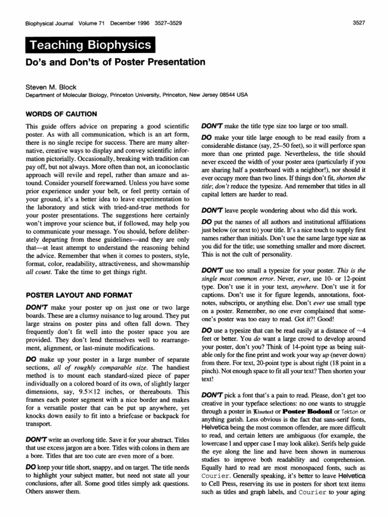 Dos and Donts of Poster Presentation PDF | PDF | Typefaces | Typography
