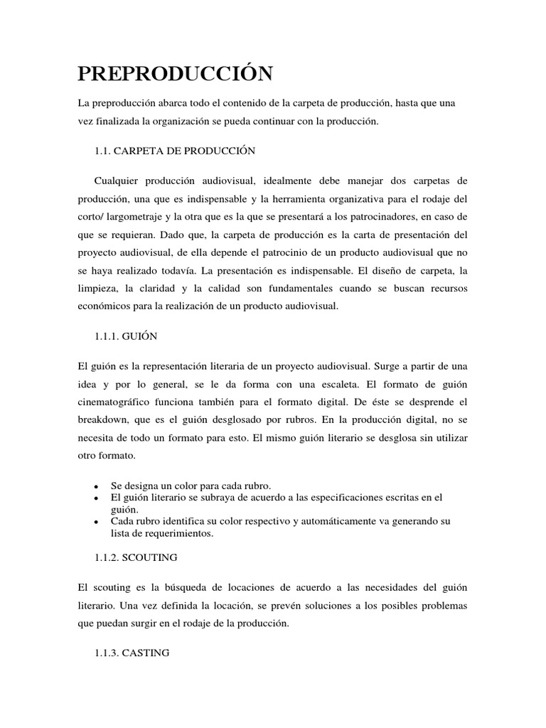Guía de Preproducción Audiovisual | PDF | Guión | Documental