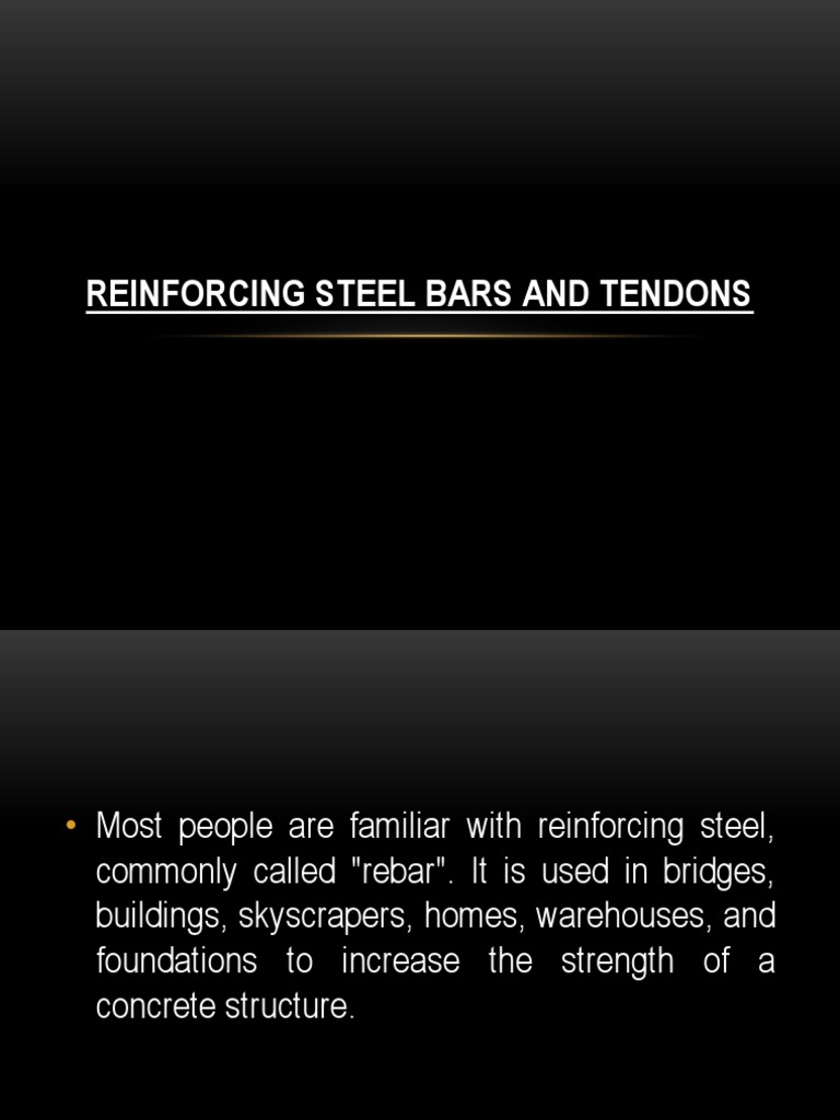 Reinforcing Steel Bars and Tendons | PDF | Prestressed Concrete ...