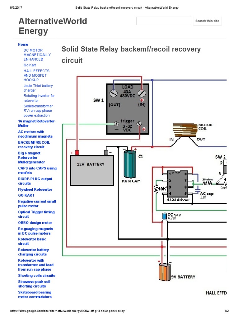 Solid State Relay Backemf - Recoil Recovery Circuit - AlternativeWorld ...