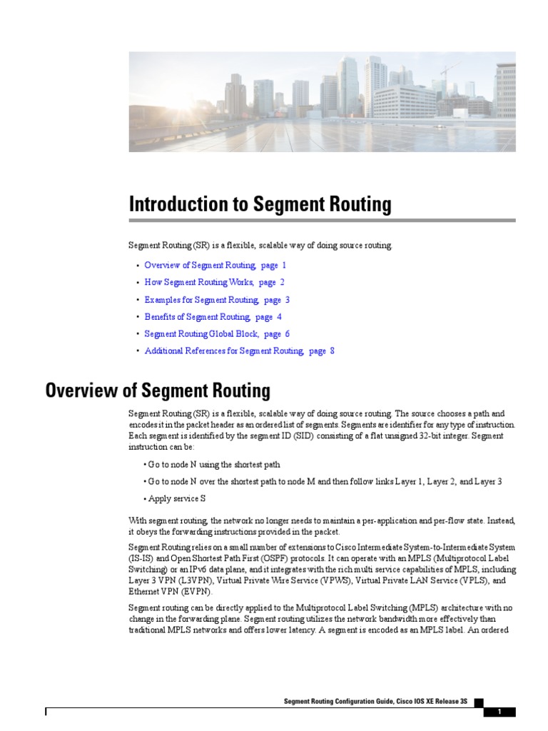 Introduction To Segment Routing Pdf Multiprotocol Label Switching Networking