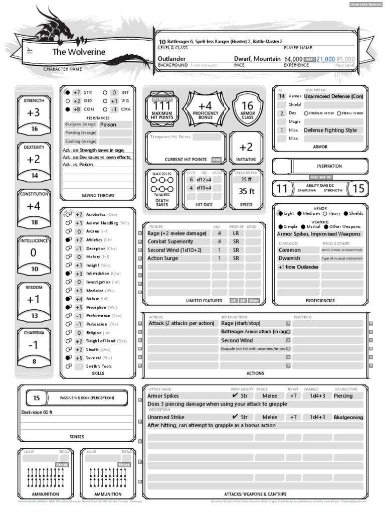 The Wolverine: 10 Outlander Dwarf, Mountain 64,000 | PDF | Dungeons ...
