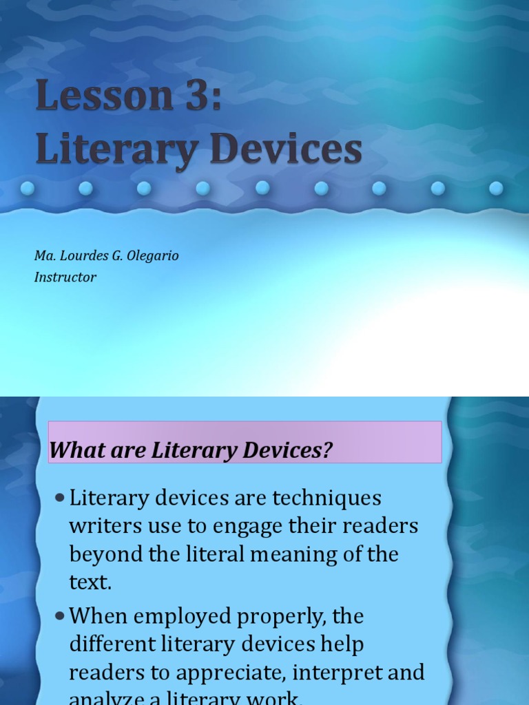 Lesson 3 Literary Devices | Download Free PDF | Metaphor | Symbols