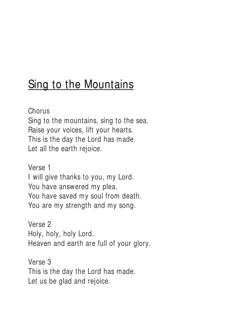 Sing To The Mountains | PDF